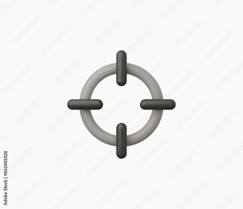 3d Realistic Crosshair vector Illustration Stock Vector | Adobe Stock