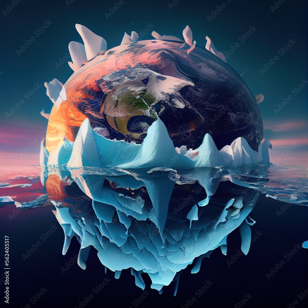 Global Warming and Pollution Concept. Earth with global warming ...