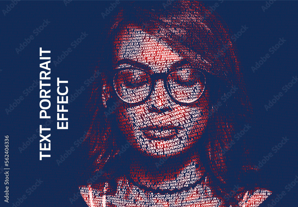 Text Portrait Effect Stock Template | Adobe Stock