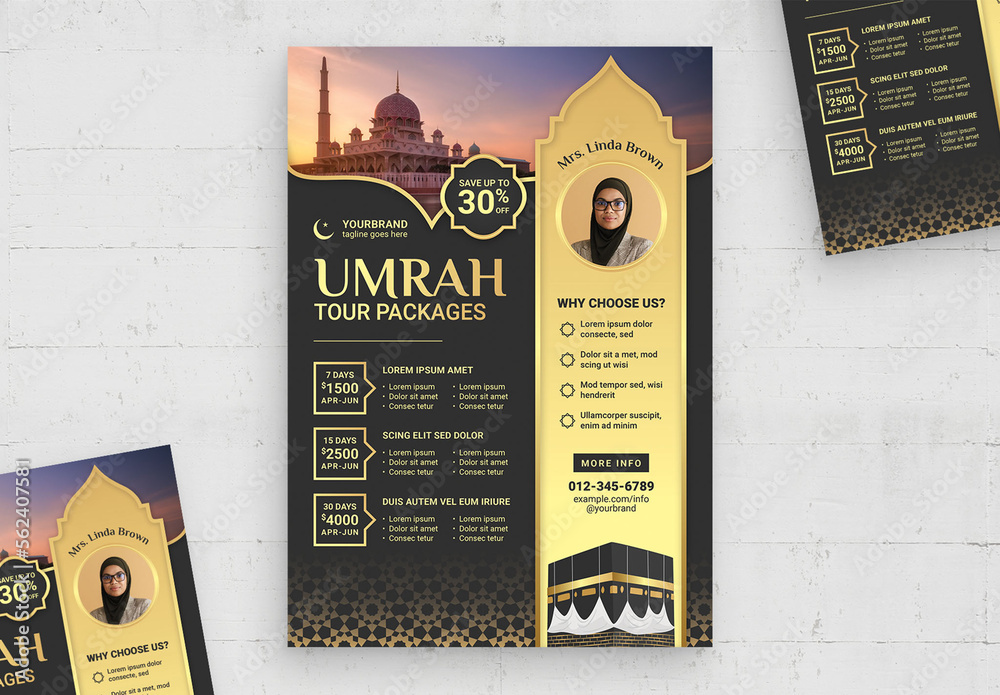 Umrah Tour Flyer Template Stock Template | Adobe Stock
