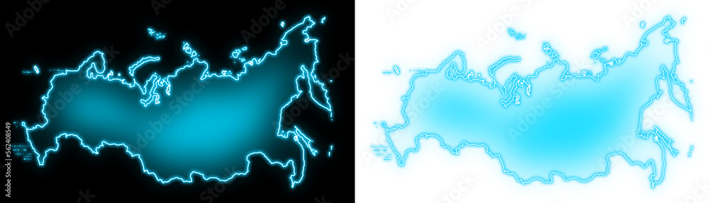 russia map blue light futuristic transparent background Stock Illustration | Adobe Stock