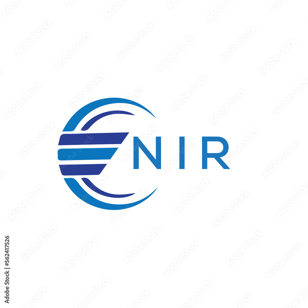 NIR letter logo. NIR blue image on white background. NIR vector logo ...