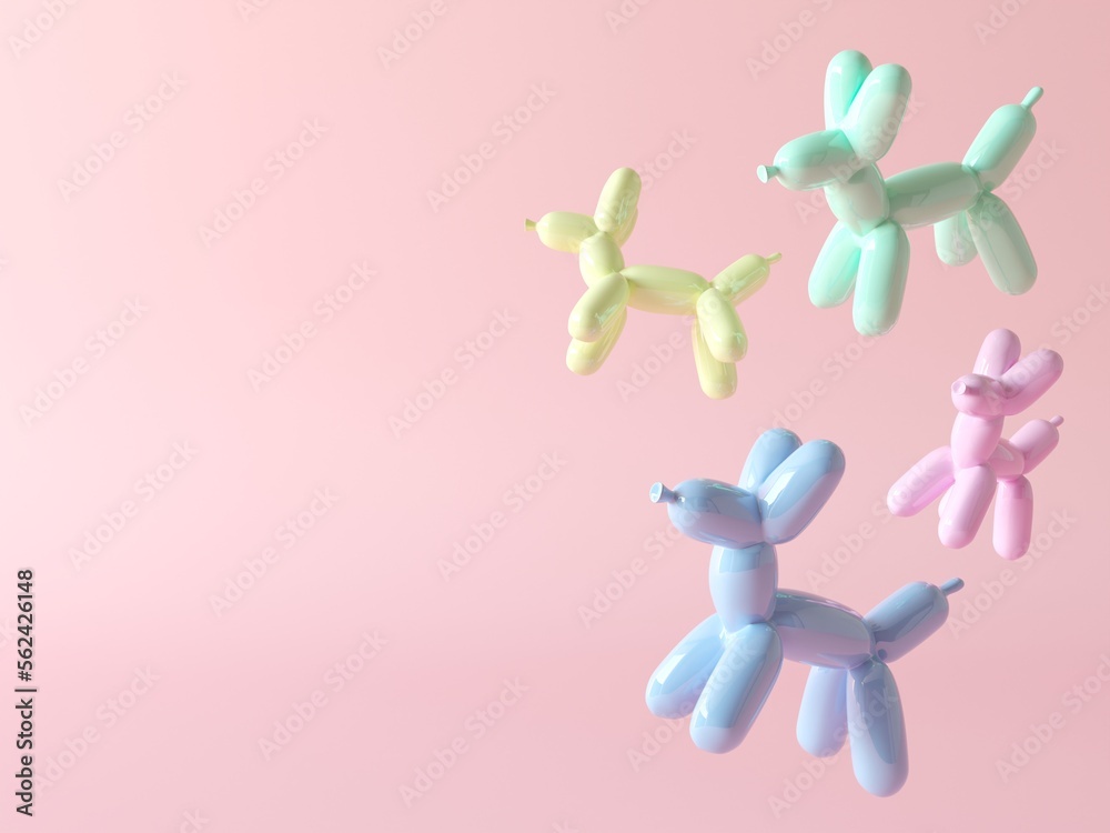 Party dog made from balloons. Abstract dogs floating. Fantasy animal ...