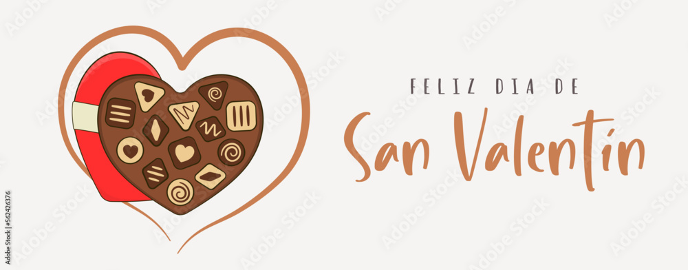 Happy Valentine's Day, lettering in Spanish (Feliz día de San Valentín ...