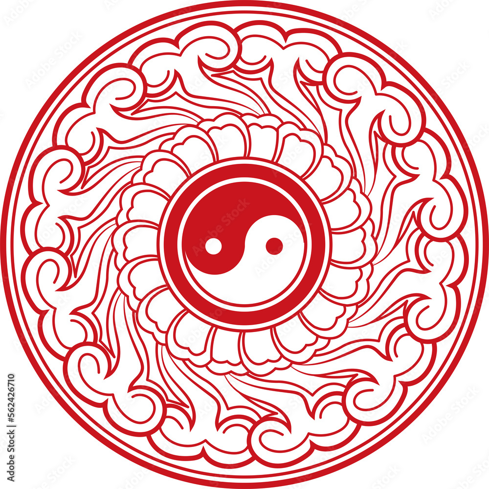 Ancient Chinese Retro Pattern round eight trigrams Bagua Stock ...