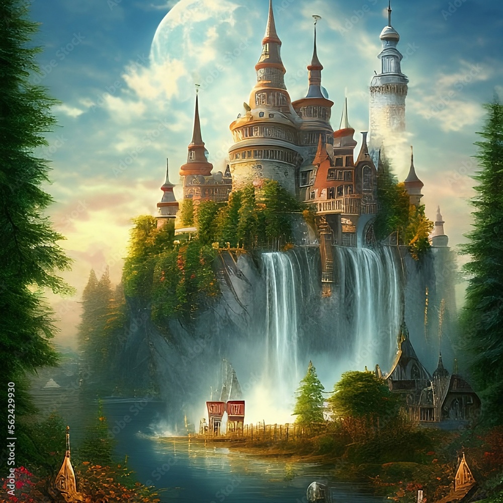 Fairytale magical fantasy castle hd wallpaper, 3d background ...
