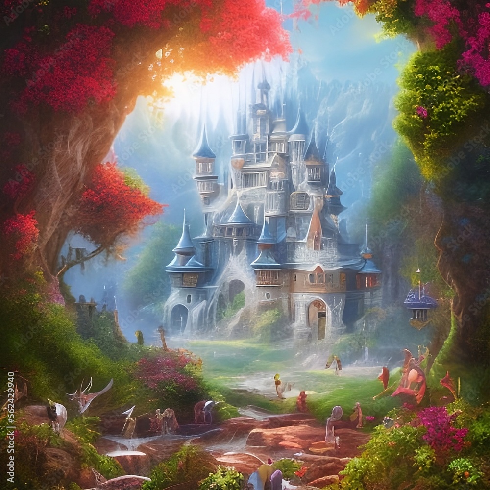 Fairytale magical fantasy castle hd wallpaper, 3d background ...