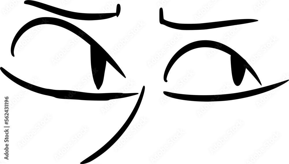 Vector drawing of eyes and bridge of nose. Depicts various emotions. It ...
