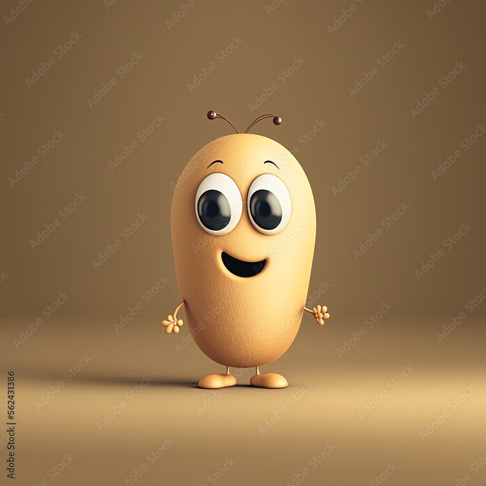 Cute Cartoon Peanut Character (Generative AI) Stock Illustration ...