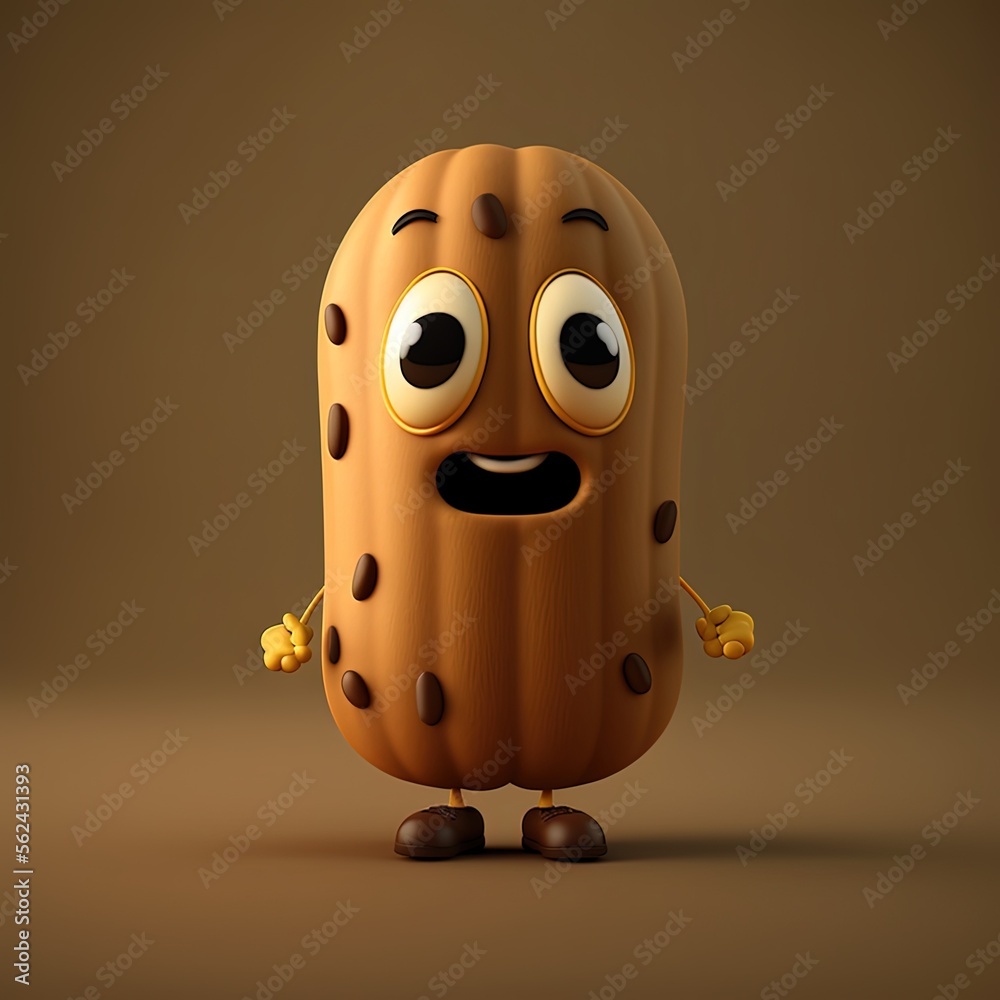 Cute Cartoon Peanut Character (Generative AI) Stock Illustration ...