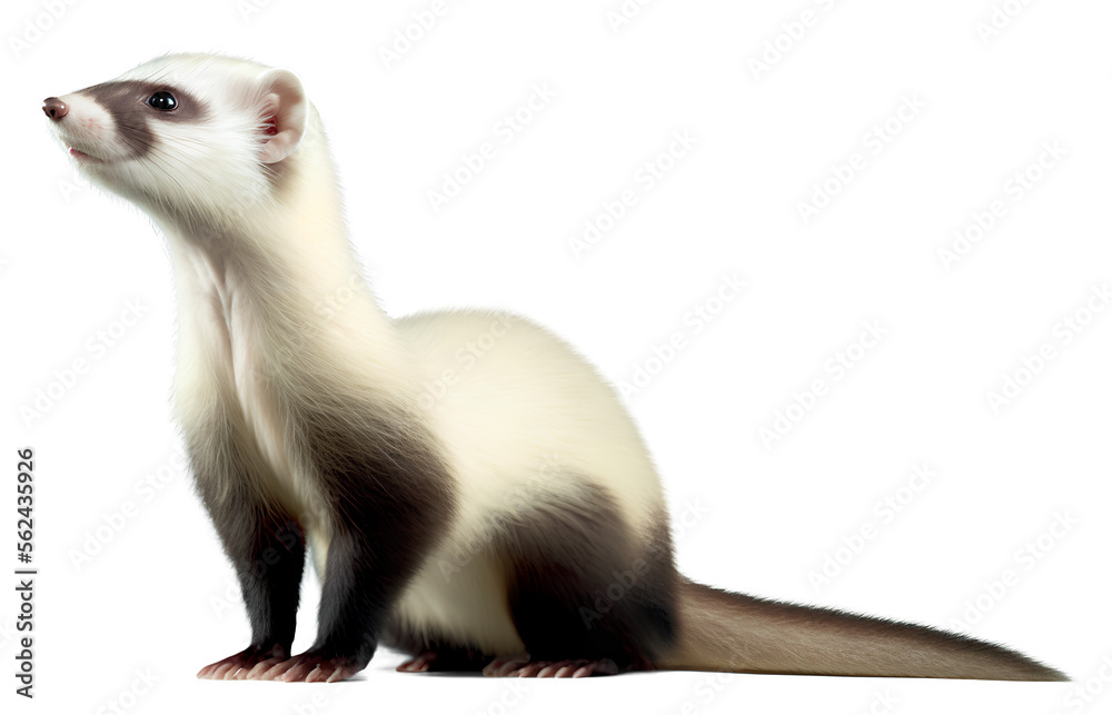 cute ferret side view, illustration on transparent background Stock Illustration | Adobe Stock