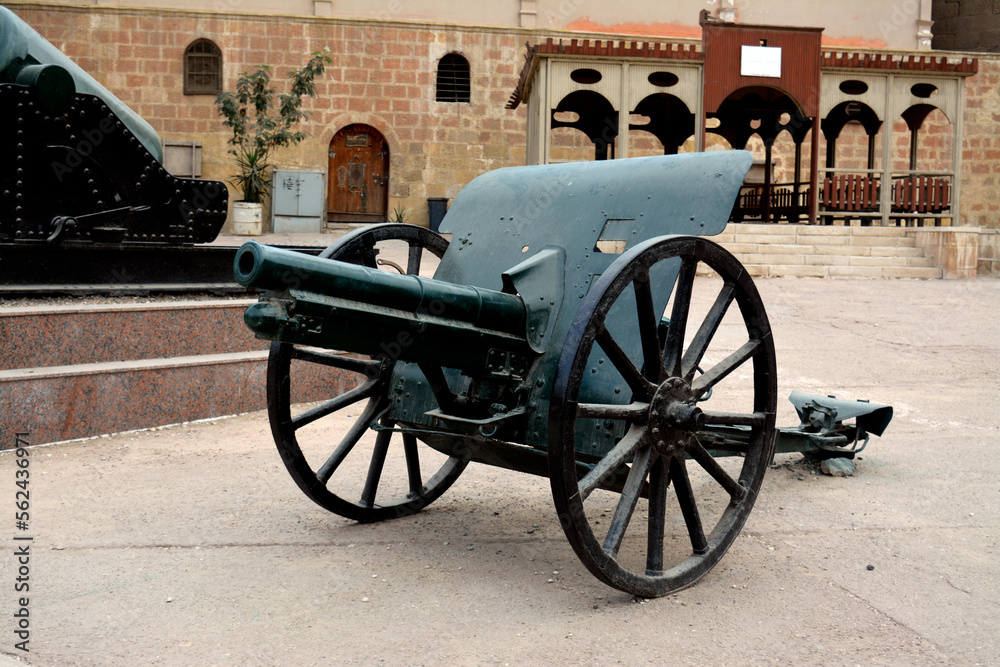 Cairo, Egypt, January 7 2023: old ancient military gun cannon used in ...