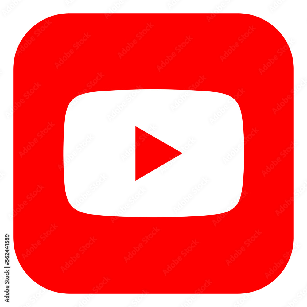 Square Youtube Logo Isolated on White Background Stock Vector | Adobe Stock