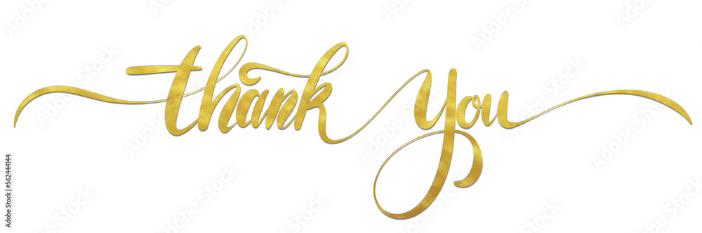 Thank you text hand written with gold glitter color Stock Illustration ...