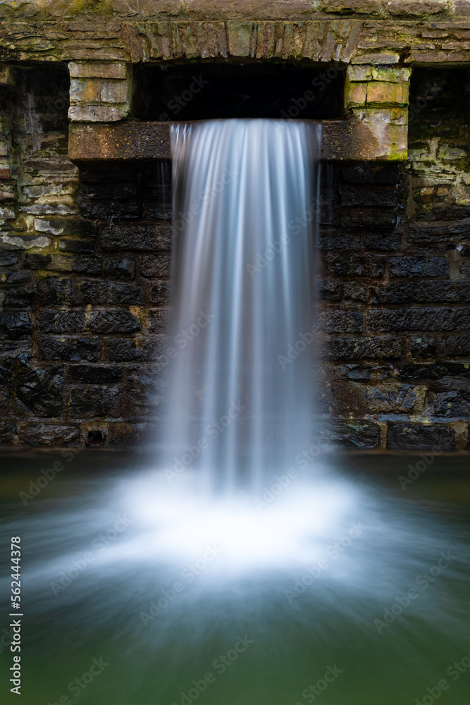 Small artificial cascade in Iserlohn Sauerland Germany near “Rupenteich ...