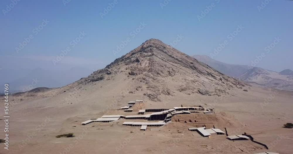 Video Stock The remains of a Moche pyramid being excavated in the ...