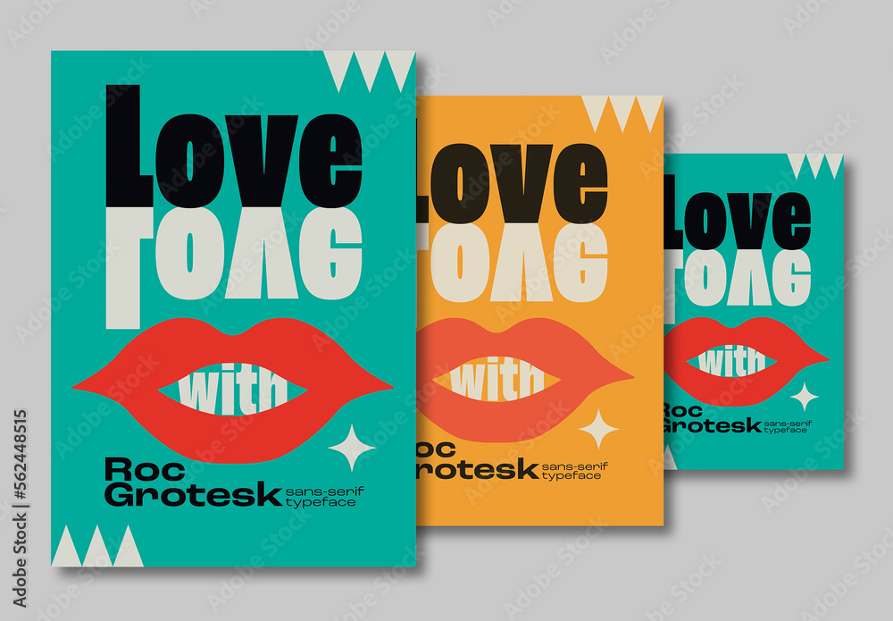 Minimalistic Poster Layout with Typographic Design Stock Template ...