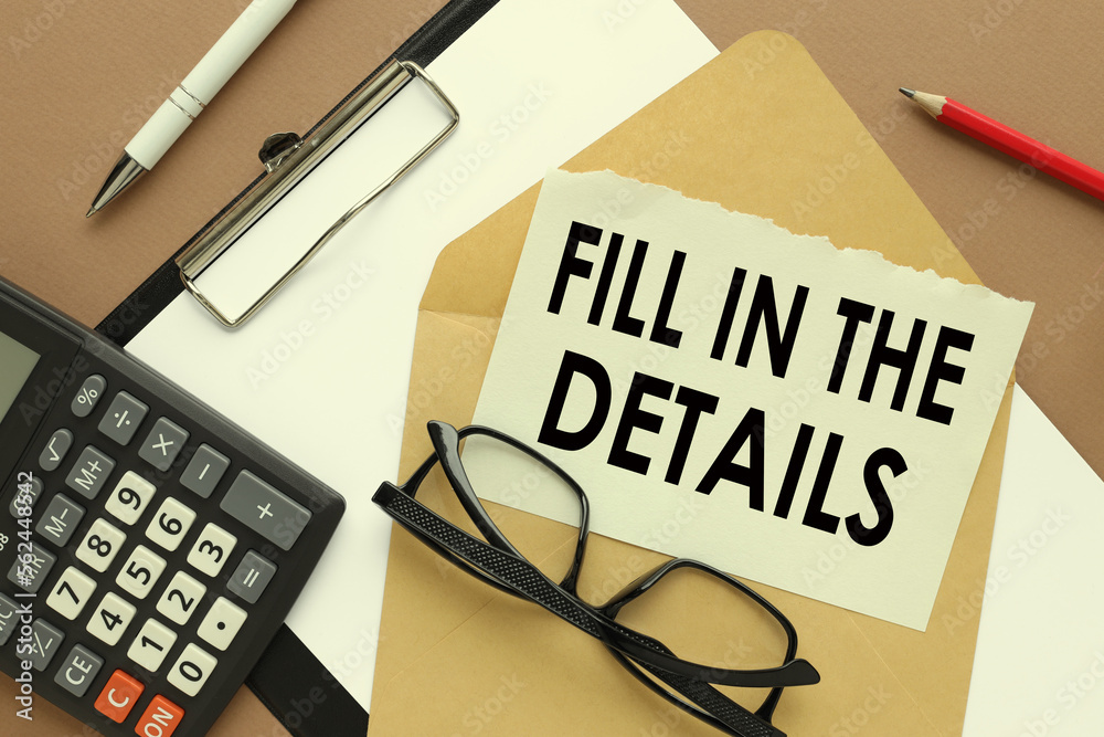 Fill In The Details. text on the page. the note is inserted into an ...