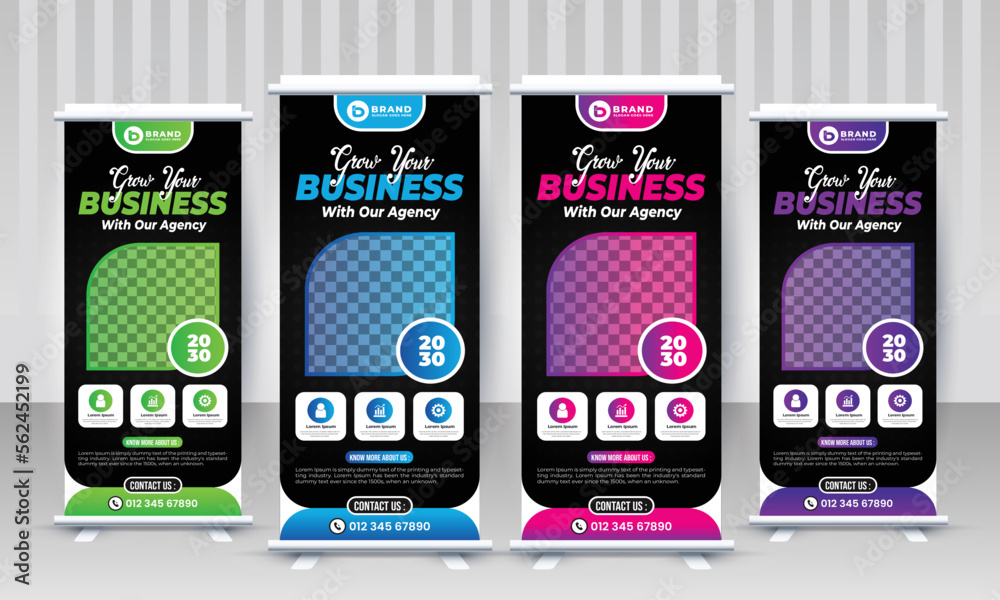 Creative Business agency standee x rollup pullup signage retractable ...