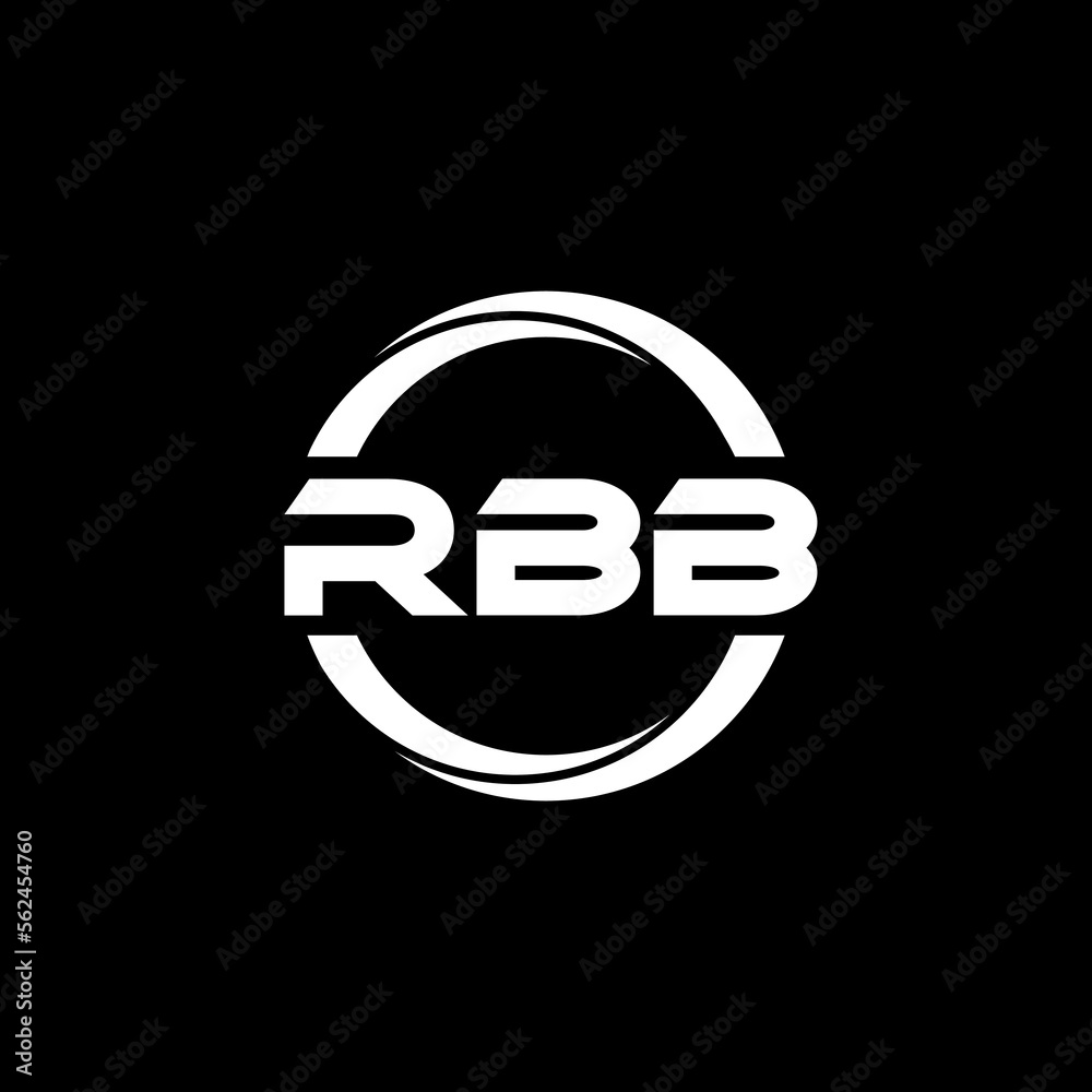 RBB letter logo design with black background in illustrator, cube logo ...