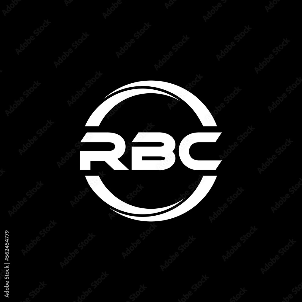 RBC letter logo design with black background in illustrator, cube logo ...