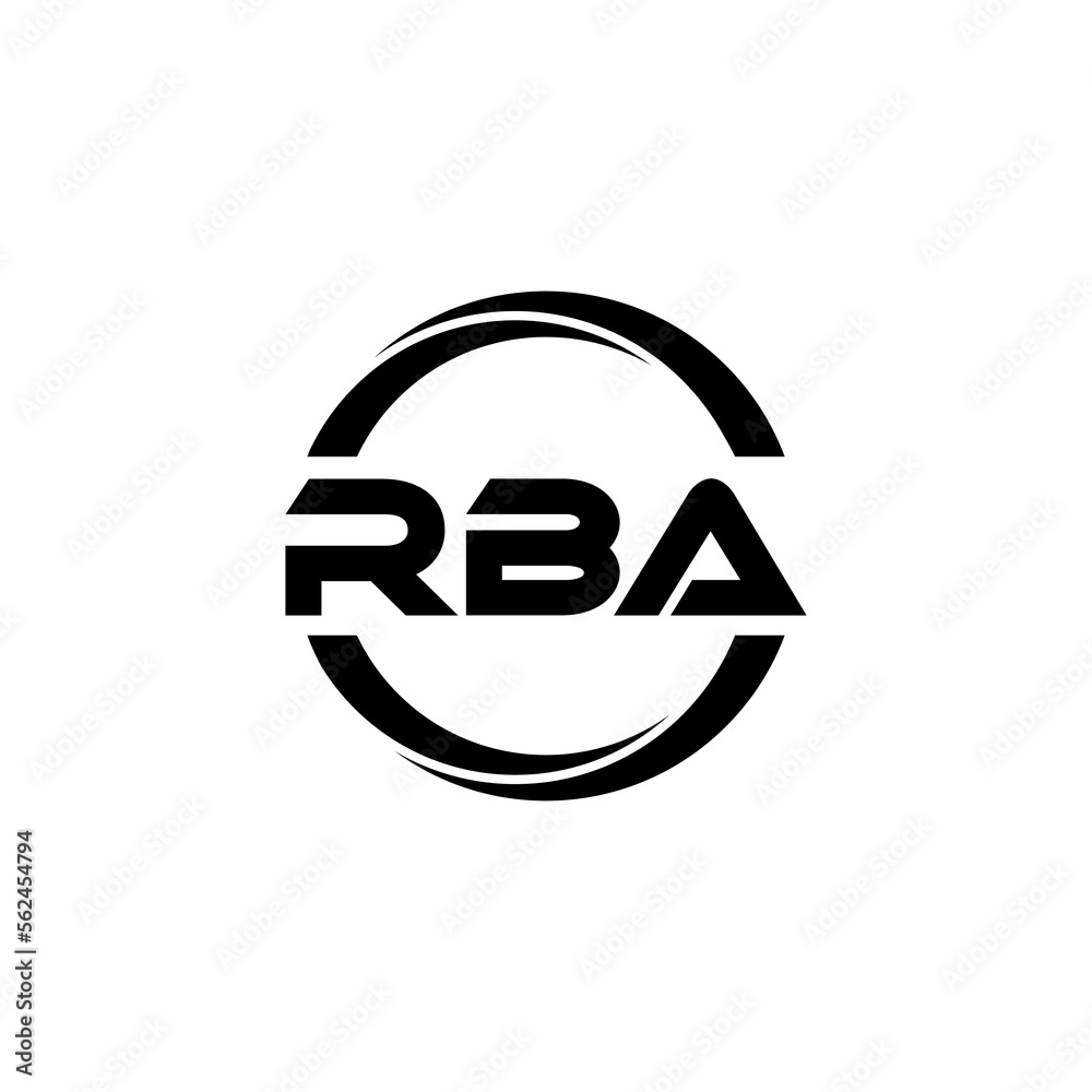 Vecteur Stock RBA letter logo design with white background in ...