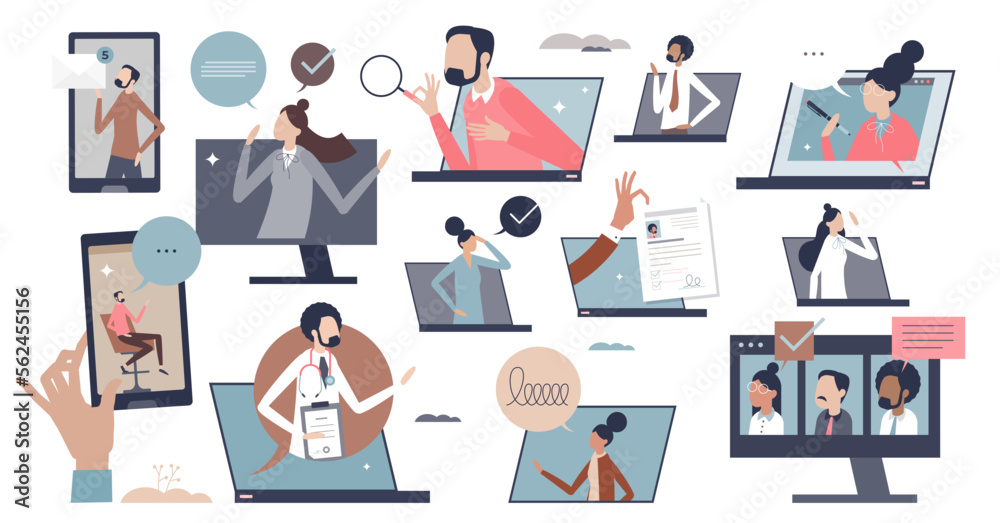 Remote communication with distant live videocall tiny person collection ...