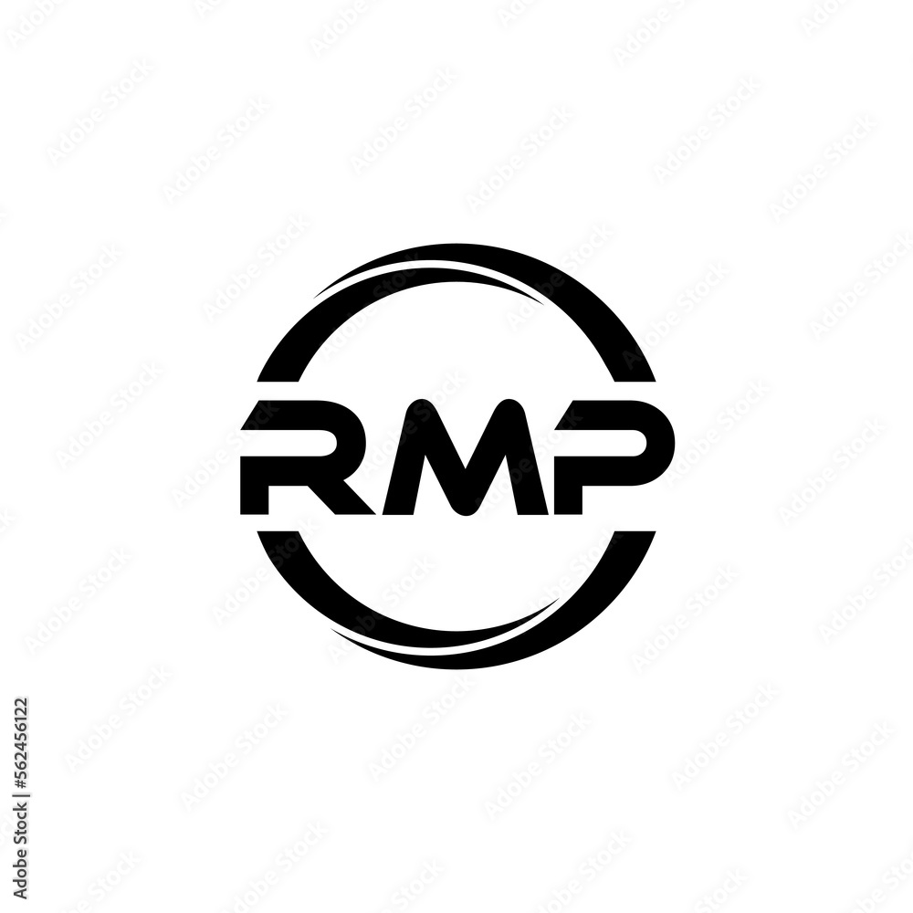 Vecteur Stock RMP letter logo design with white background in ...