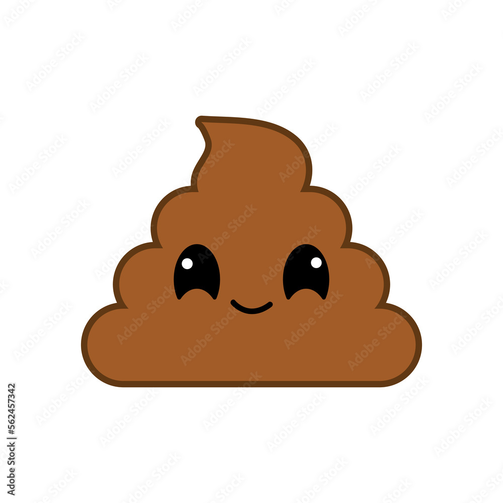 Cute happy smiling poop Kawaii character. Vector illustration Stock ...