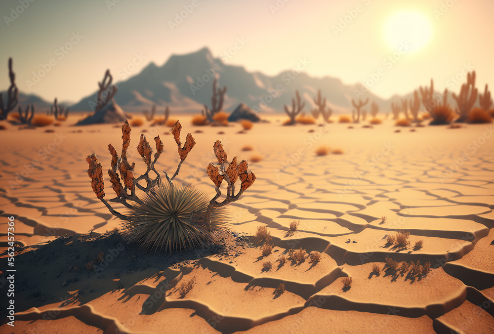 estilo render, heat wave, dry land, octane render. Ai generated art ...