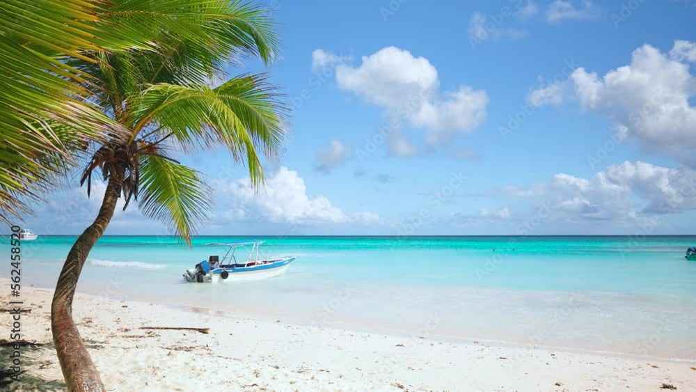 Beach resort landscape, tropical surf and horizontal sea as summer ...