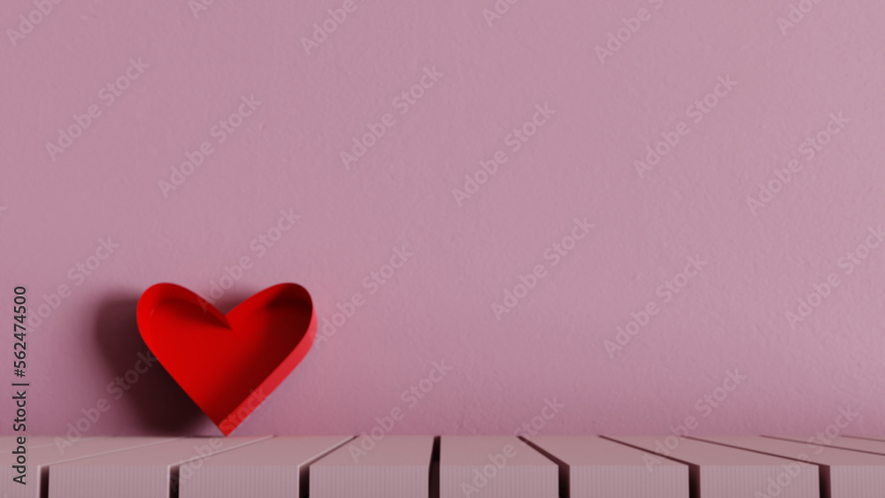 Empty heart concept design 3d rendering background, best for valentine ...
