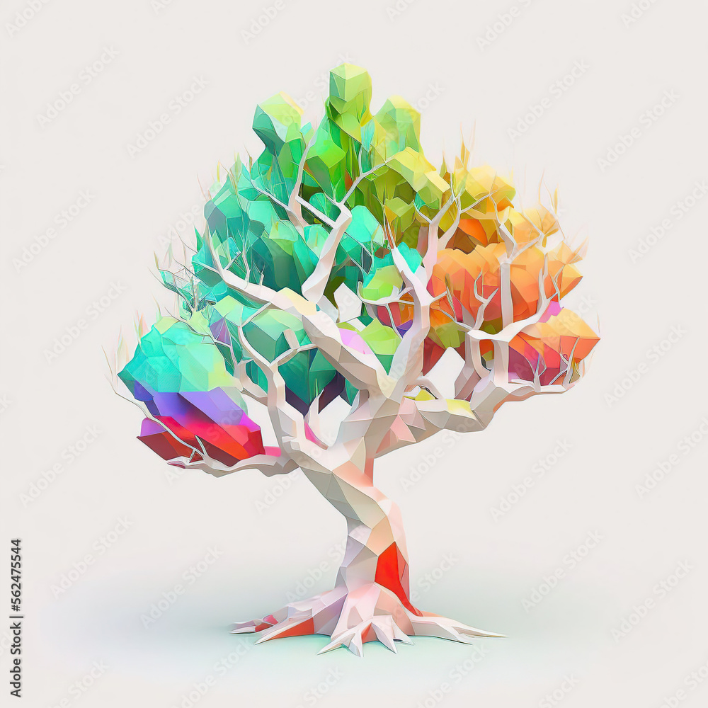 Árbol voxel art Stock Illustration | Adobe Stock