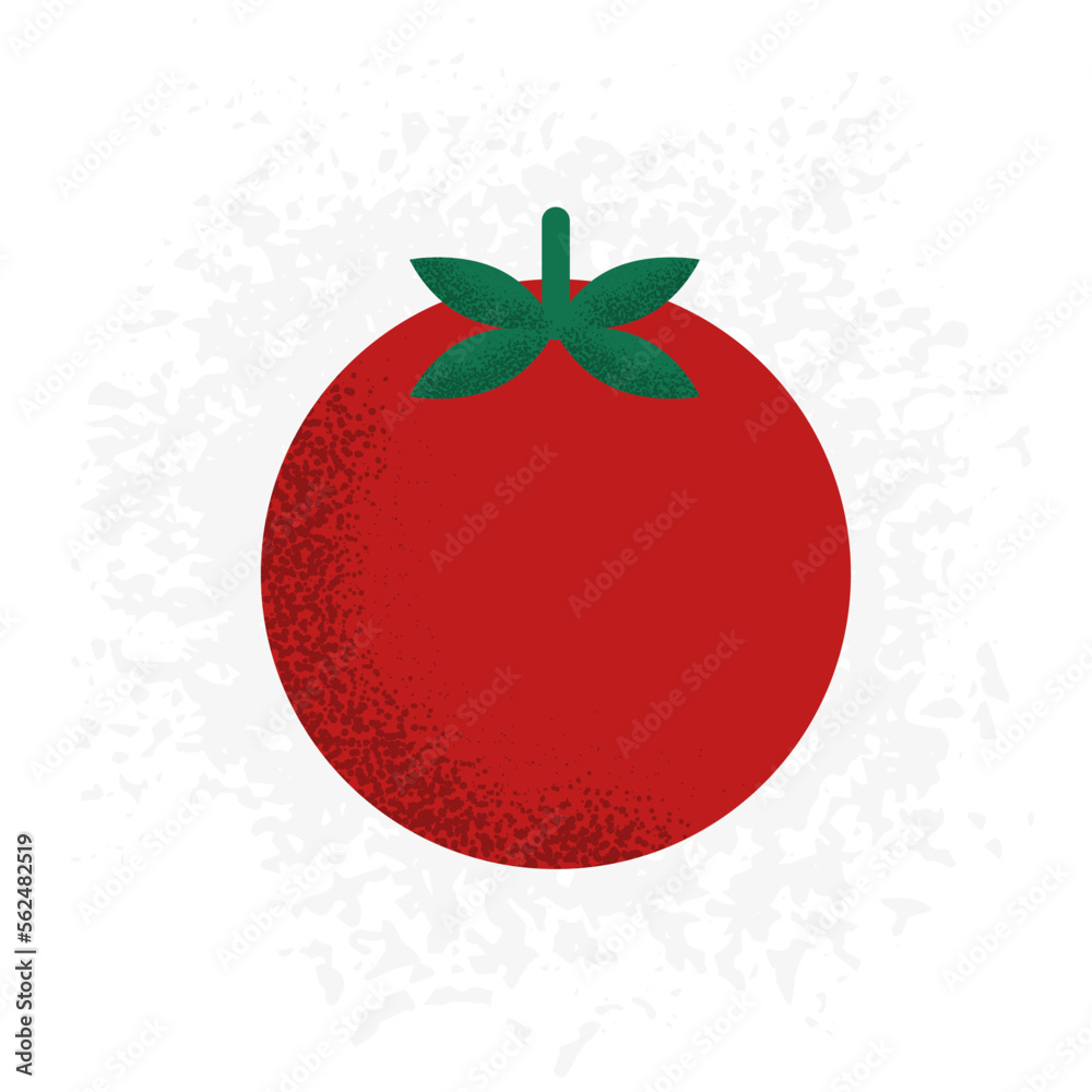 Minimalist tomato vector illustration with textures. Healthy organic ...