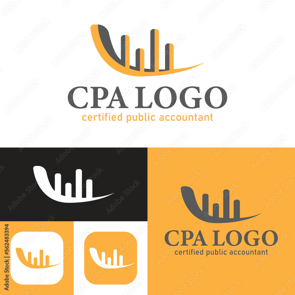 Simple Certified Public Accountant Logo Template.CPA logo. Black and ...