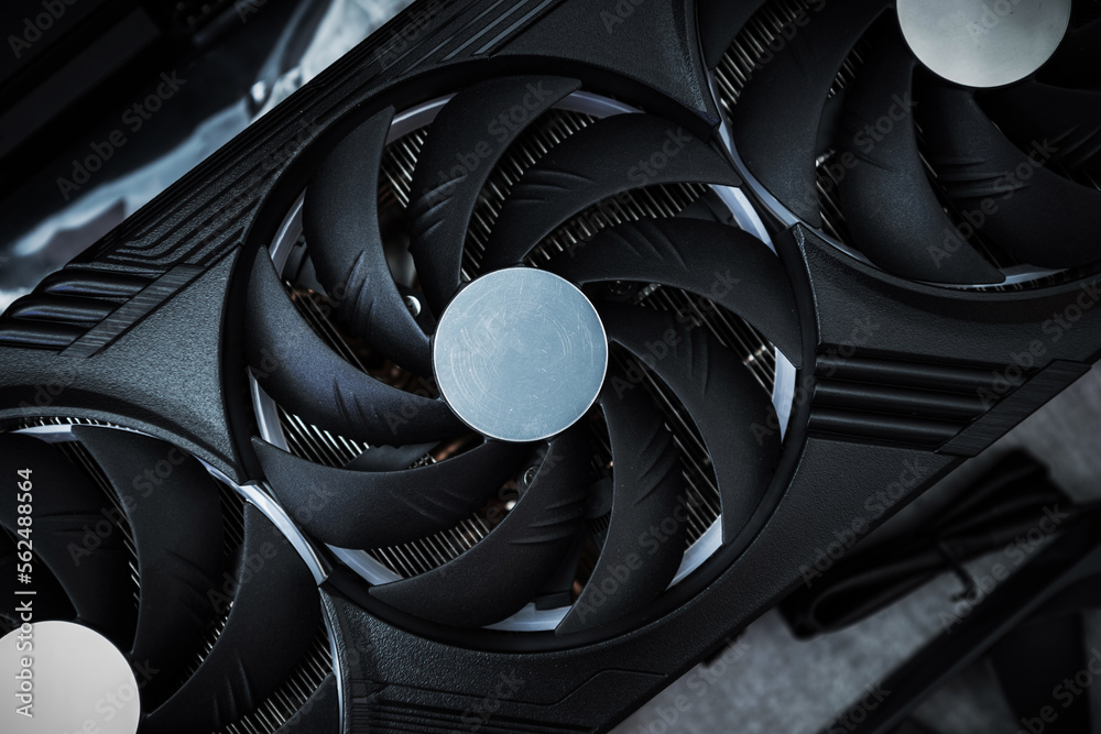 Powerful Desktop Computer Cooling System Fans Stock Photo | Adobe Stock