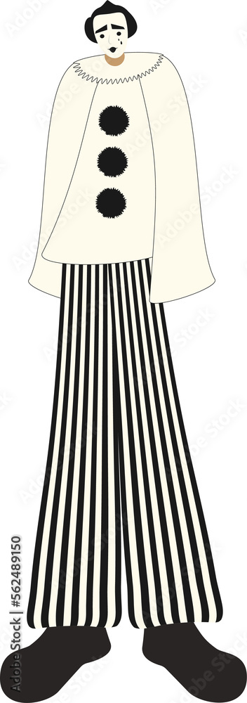 Pierrot. Stock character of pantomime and commedia dell'arte. Italian ...