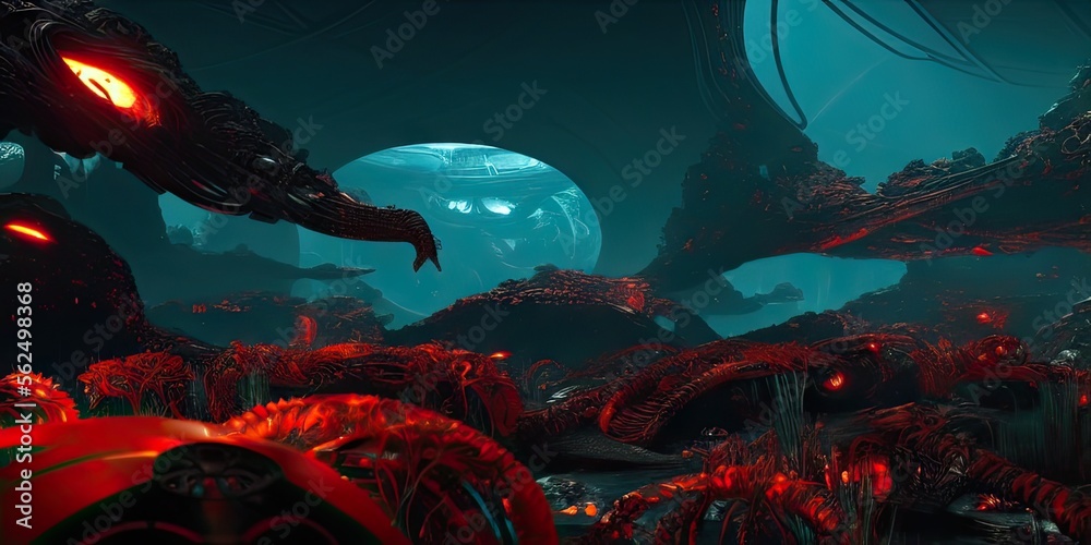 Prometheus biological sci-fi environment is set in a nightmarish ...