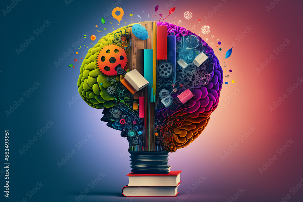Ilustrace „A Collage of Colorful Symbol of Learning and Intelligence ...