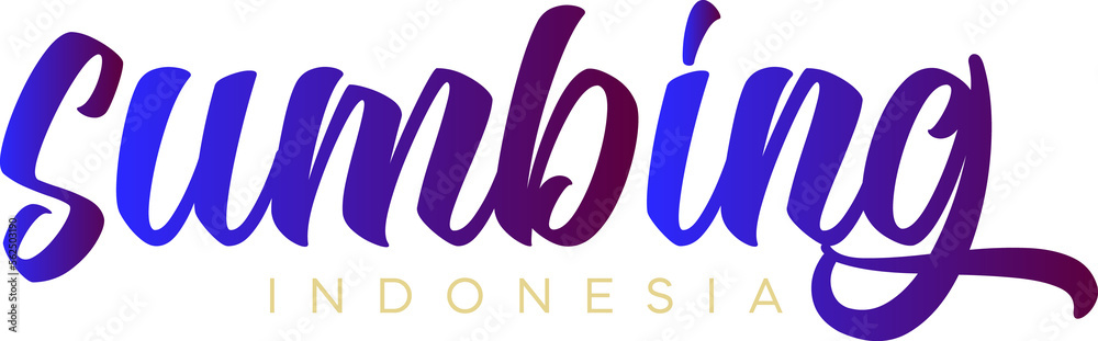 Mountain Sumbing Indonesia Lettering for greeting card, great design ...