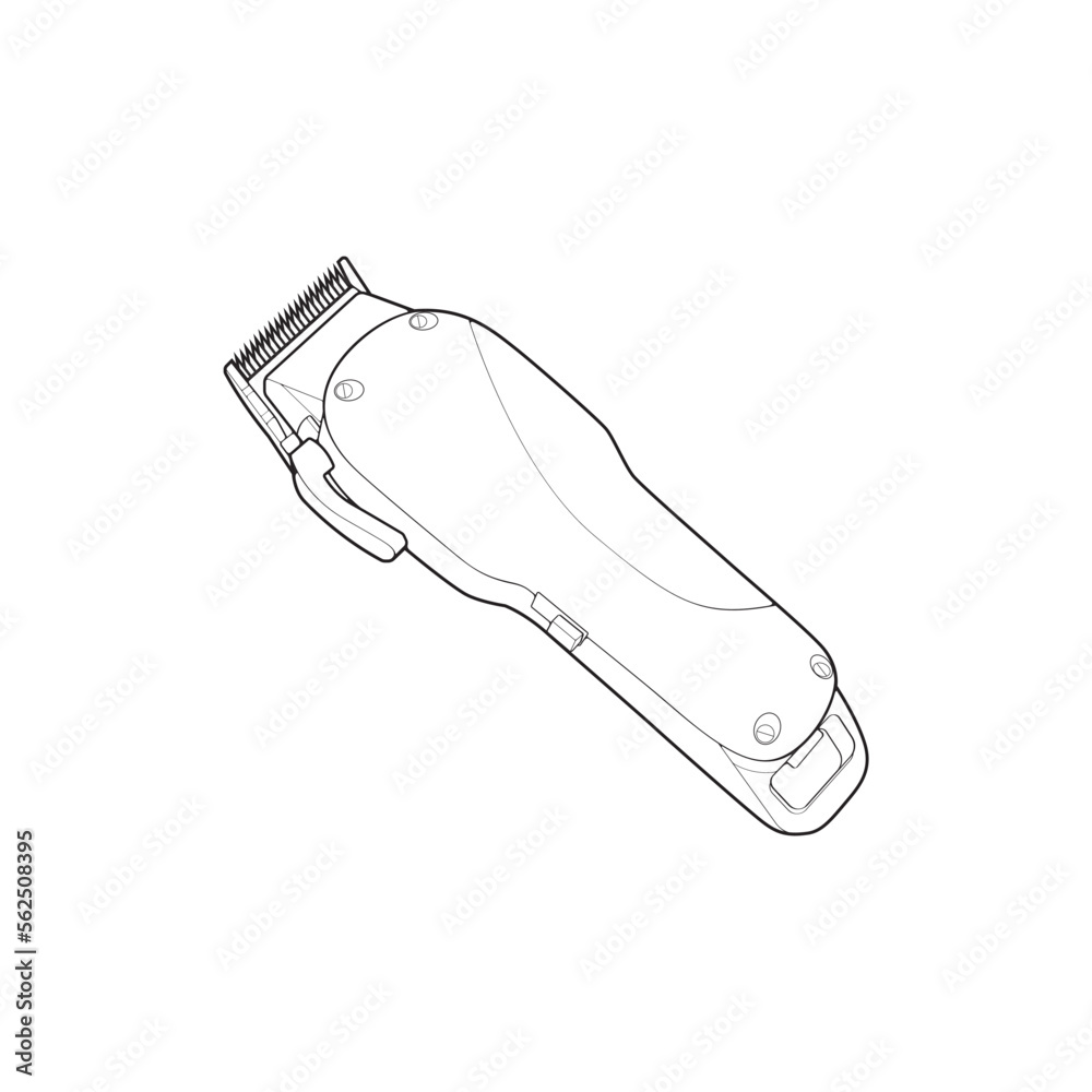 Hair clipper machine line art style. Hairdresser professional tool ...