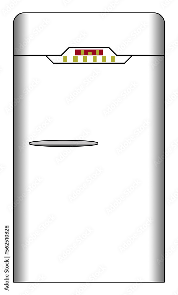 White vintage refrigerator illustration isolated on a transparent ...