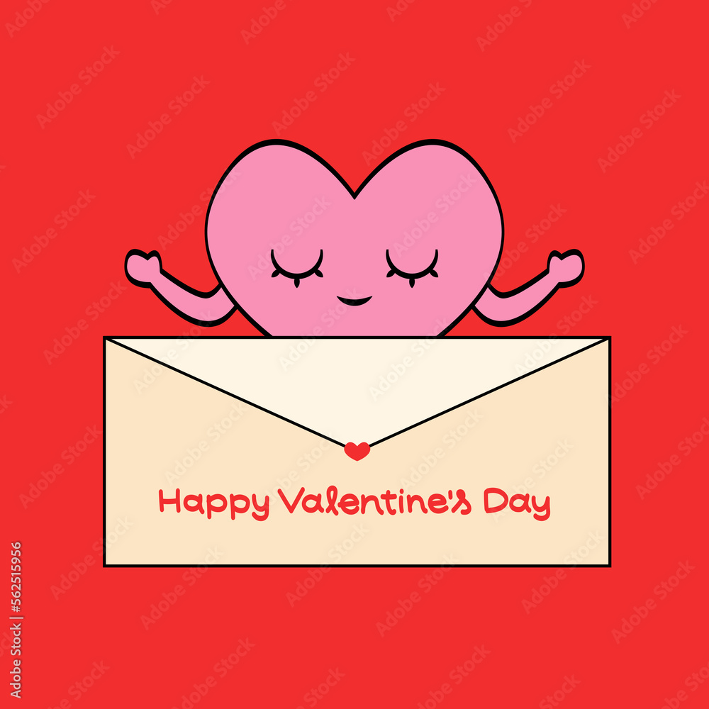 Ícono de un corazón y una carta Stock Illustration | Adobe Stock