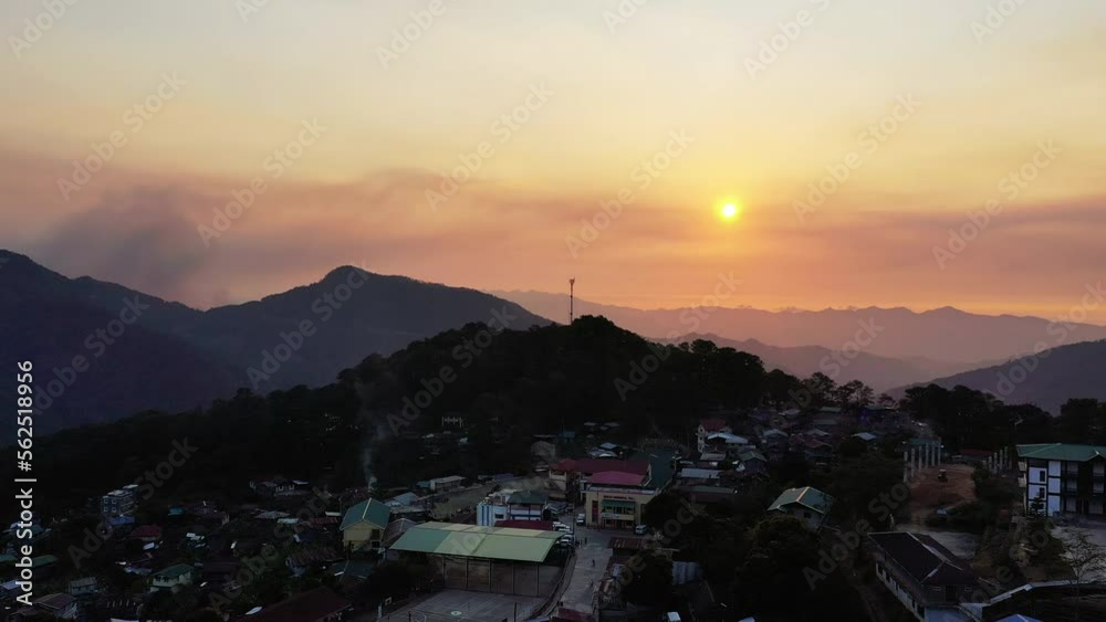 The city of Sagada in the green mountains, Asia, Philippines, Ifugao ...