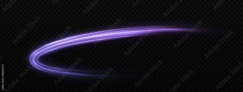 Purple sparkle lines on transparent background. Glitter trail effect ...