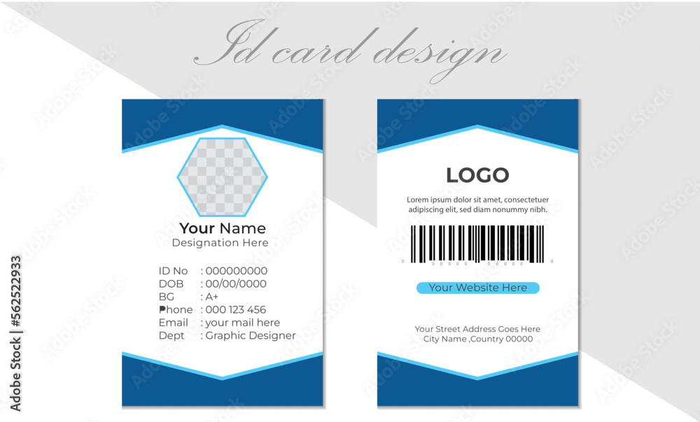 Vetor do Stock: Modern ID Card Template, Office Id Card Layout, modern ...