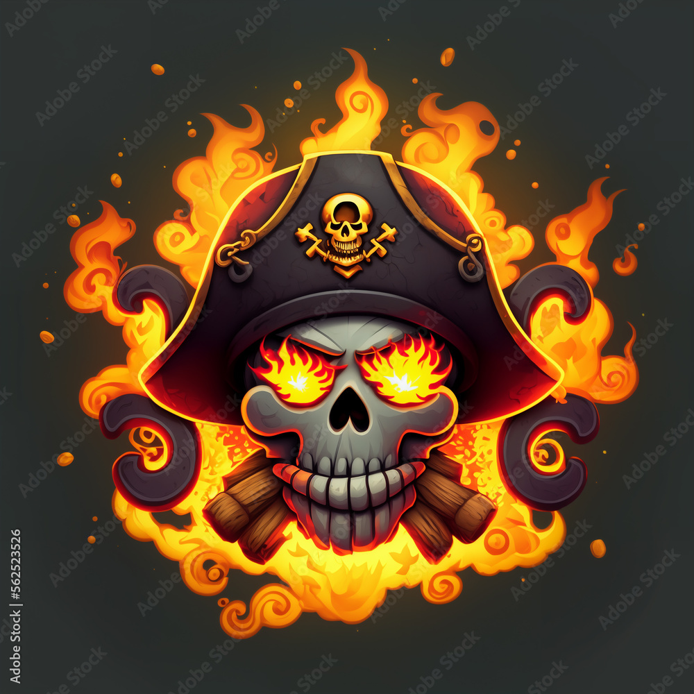 Abstraction pattern with the theme of fire, flowers, and pirates, 4K ...