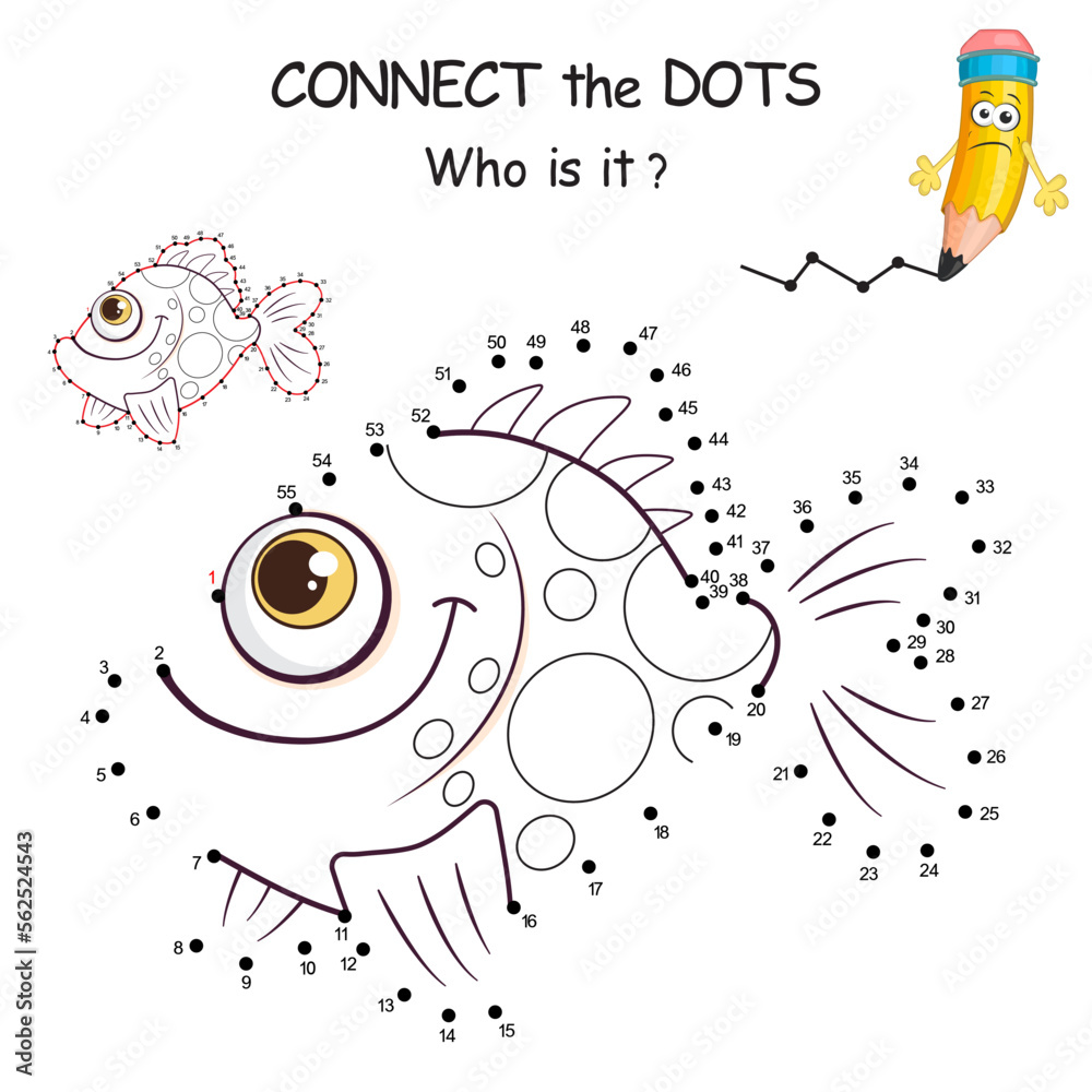 Connect the dots by numbers to draw the Tropical Fish. Dot to dot ...