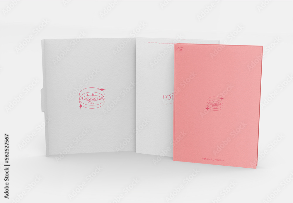 3d Hardcover Book Folder Presentation Mockup Stock Template | Adobe Stock