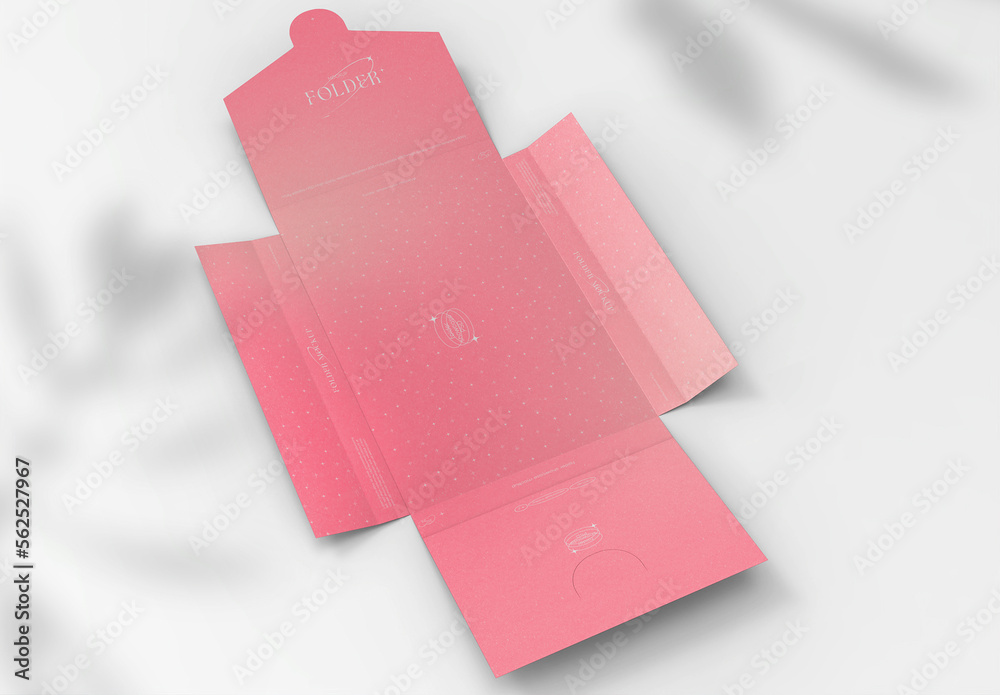 3d Four Flap Paper Folder Mockup Stock Template | Adobe Stock